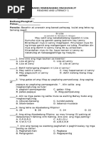 First Periodical Test Filipino | PDF