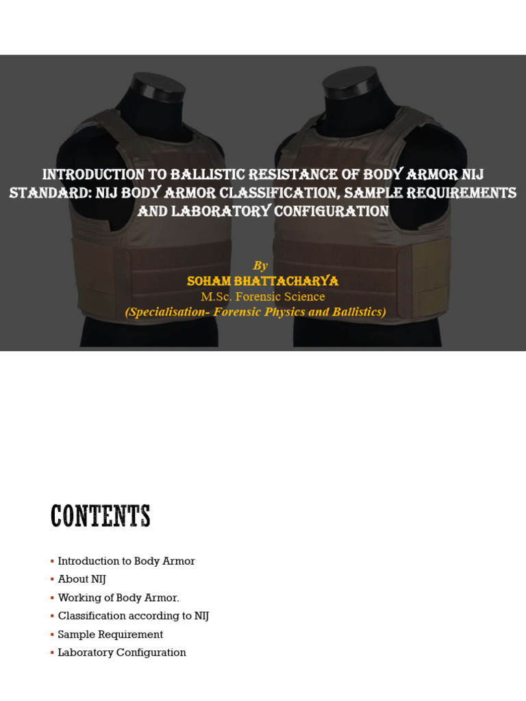 NIJ Body Armor Standards Overview | PDF | Projectiles | Firearms