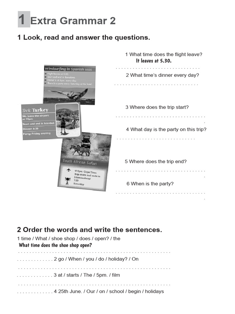BC Grammar Worksheets - L6 - U1 - GR2 | PDF