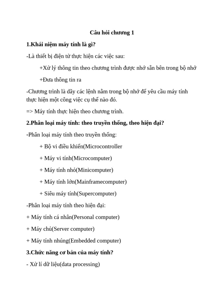 Bài tập chương 1 KTMT | PDF