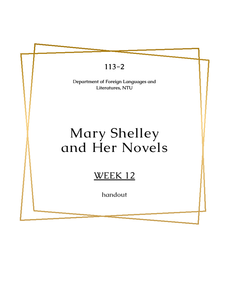 113-2 Handout Week 12 (Mary Shelley) | PDF