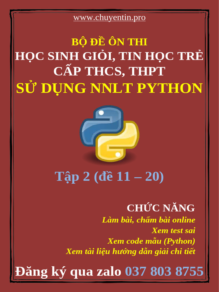 BO DE ON THI HSG - PYTHON - TAP 2 de Wa Bia Print | PDF