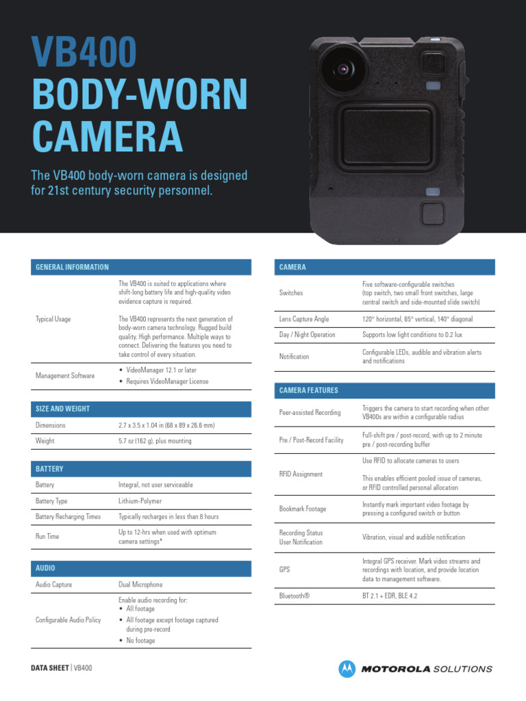 VM vb400 - Data Sheet | PDF | Camera | Radio Frequency Identification