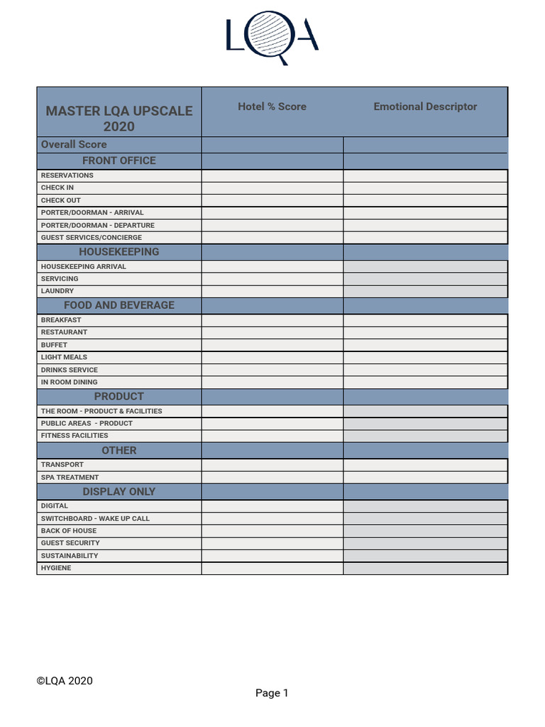 00004933-.LQA Upscale Benchmark Standards 2021 | PDF | Restaurants ...