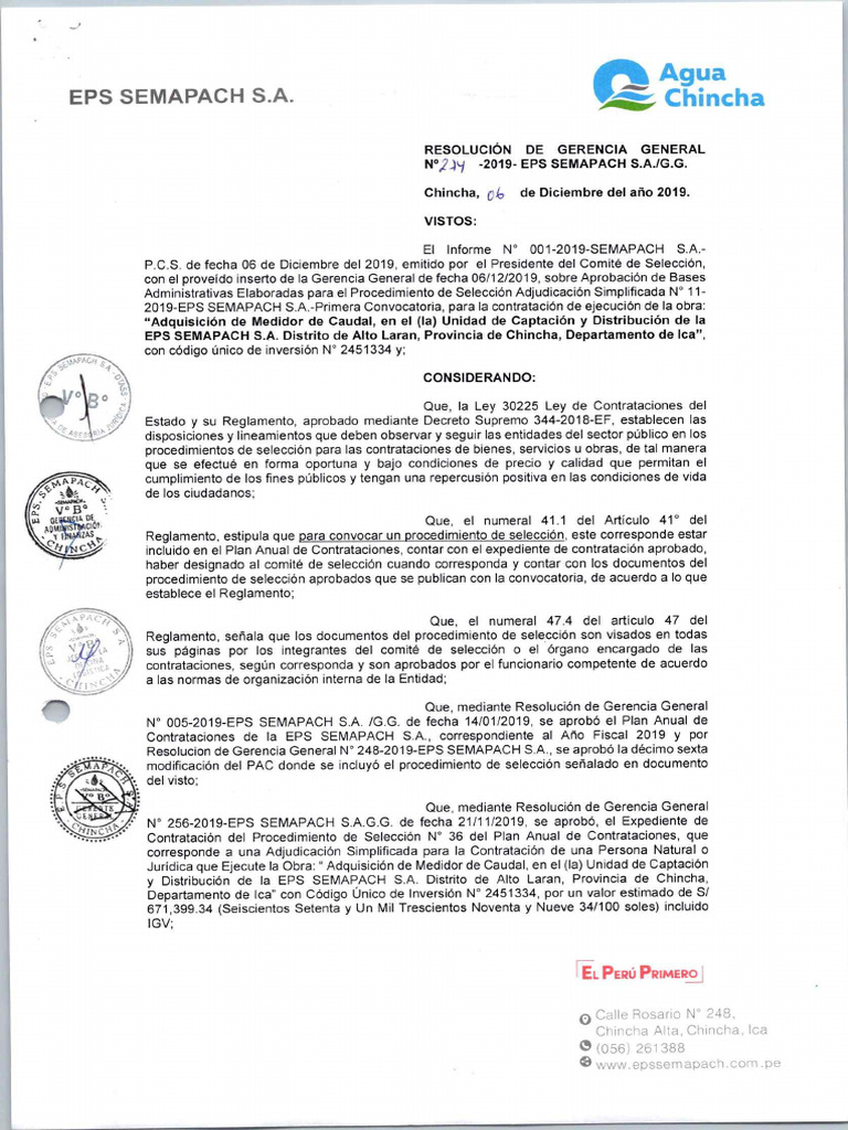 Documento Que Aprueba Las Bases Estandar | PDF