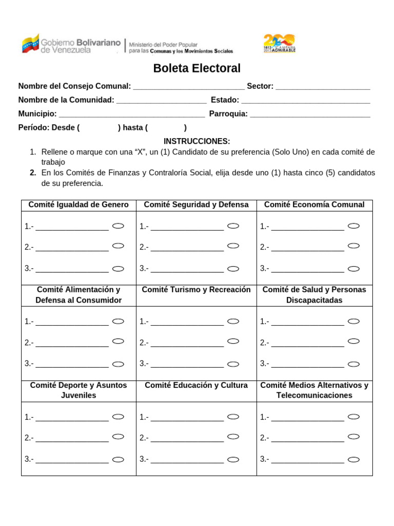 Modelo de Boleta Electoral 2025 | PDF