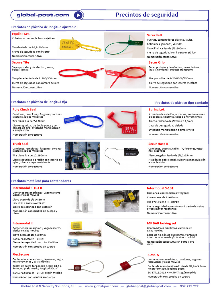 Precintos Seguridad VARIOS | PDF | Bienes manufacturados