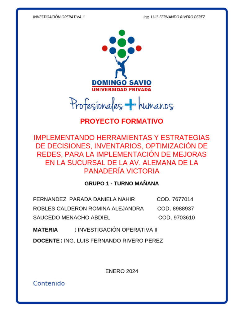 Proyecto Formativo Iop2 | PDF | Cadena de suministro | Business