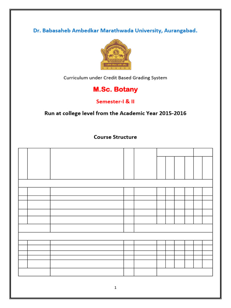 M.Sc. Botany Curriculum Overview | PDF | Chromosome | Cell (Biology)