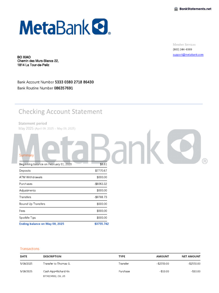 BO XIAO Metabank | PDF