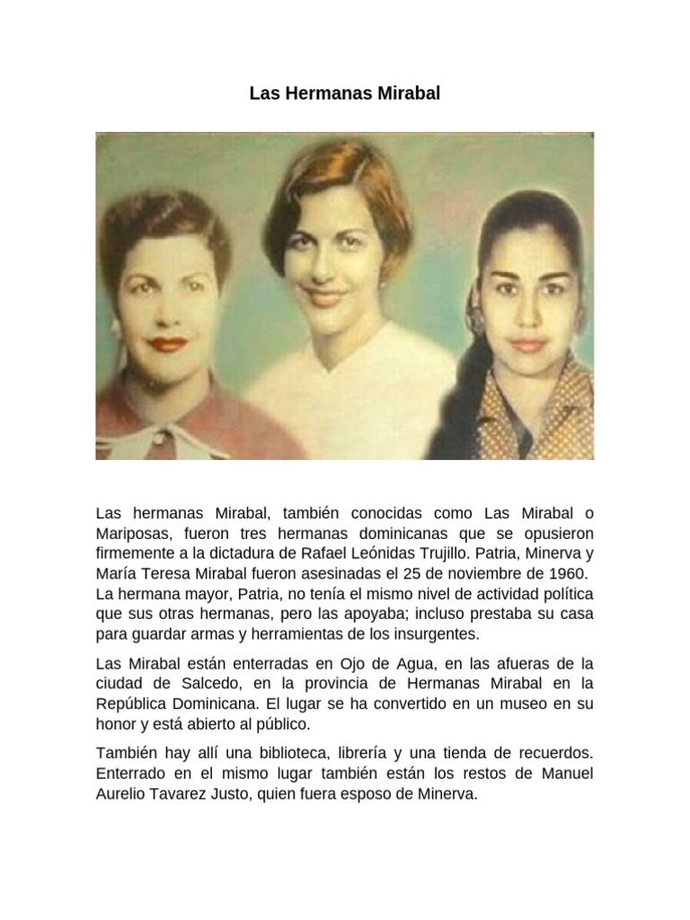 Hermanas Mirabal: Historia y Legado | PDF