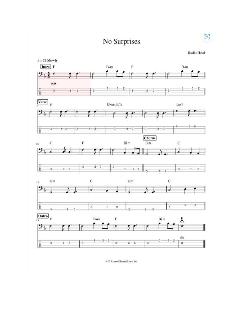 No Suprises Bass Tab | PDF
