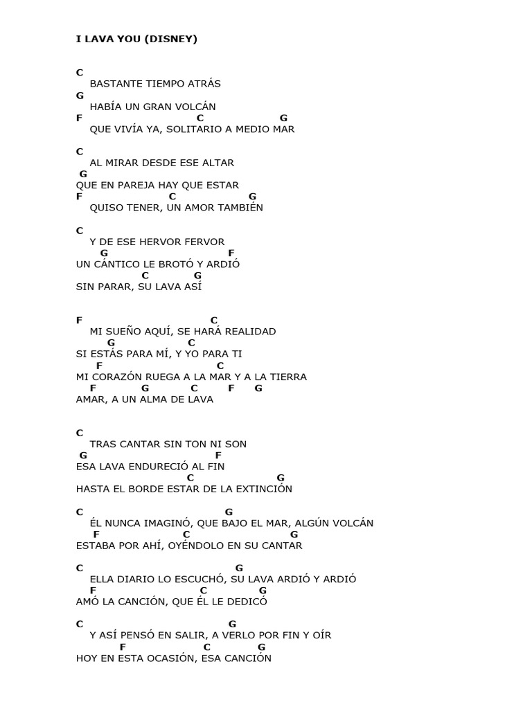 Disney - I Lava You (Acordes Ukelele) | PDF