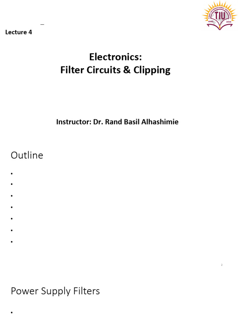 Filter Circuits in Power Supplies | PDF | Rectifier | Electronic Filter