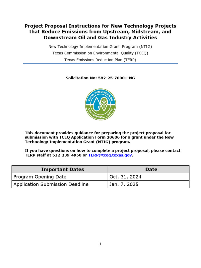NTIG Project Proposal Guidelines for Oil & Gas | PDF | United States ...
