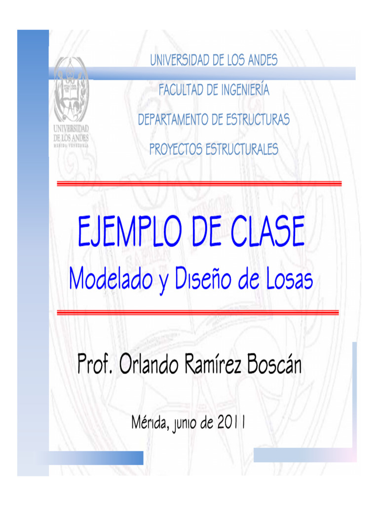 01 Ejemplo Modelo y Losas (1) | PDF | Ingeniería estructural | Ingeniero civil