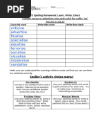 Year 8 Spelling Words List | PDF