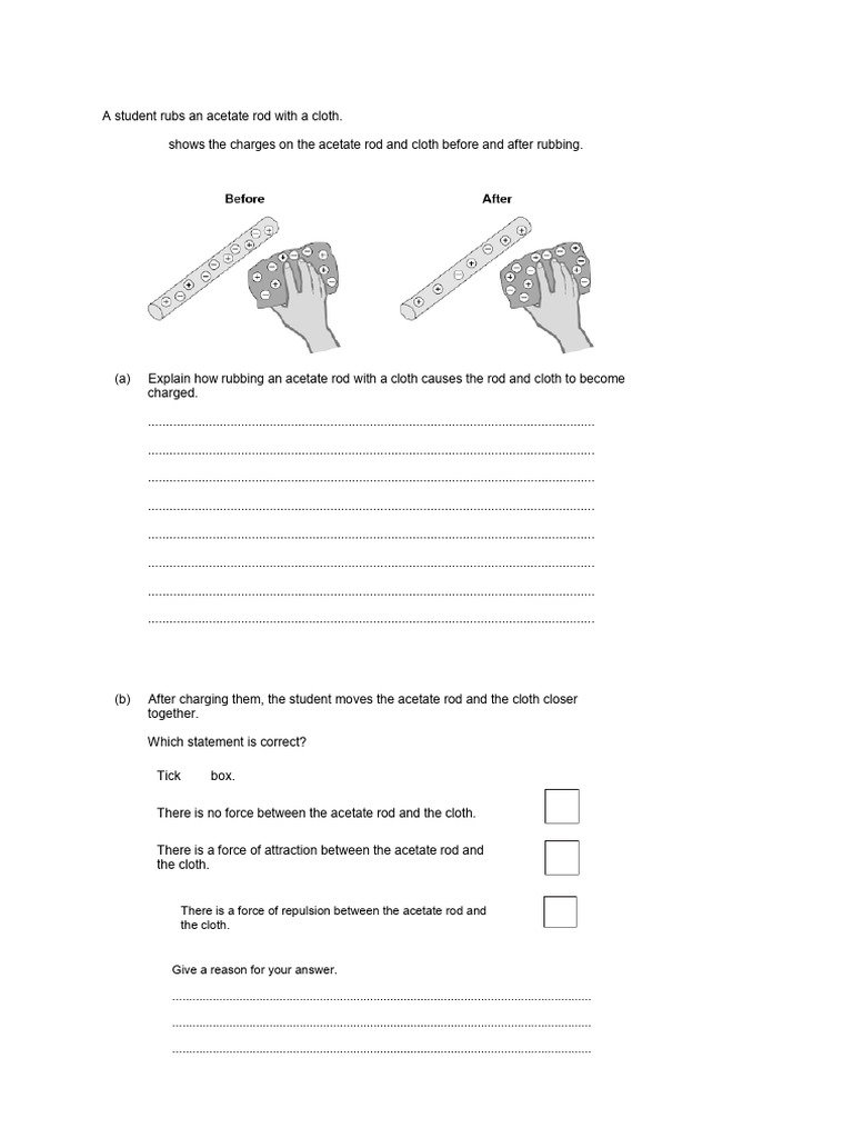 Static Electricity 1 QP | PDF | Electric Charge | Electricity