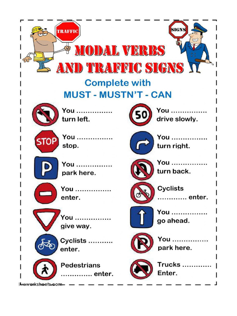 Modal Verbs and Traffic Signs | PDF