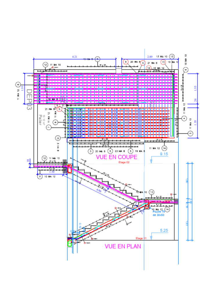 Plan Ferraillage Escalier Beton Arme