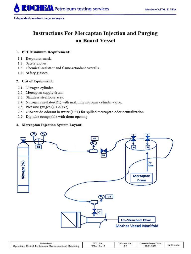 Mercaptan Injection Procedure Guide | PDF | Valve | Equipment