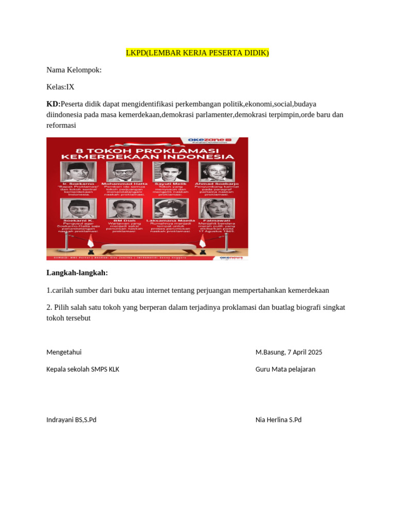 LKPD IPS KELAS 9 Tanggal 7 | PDF