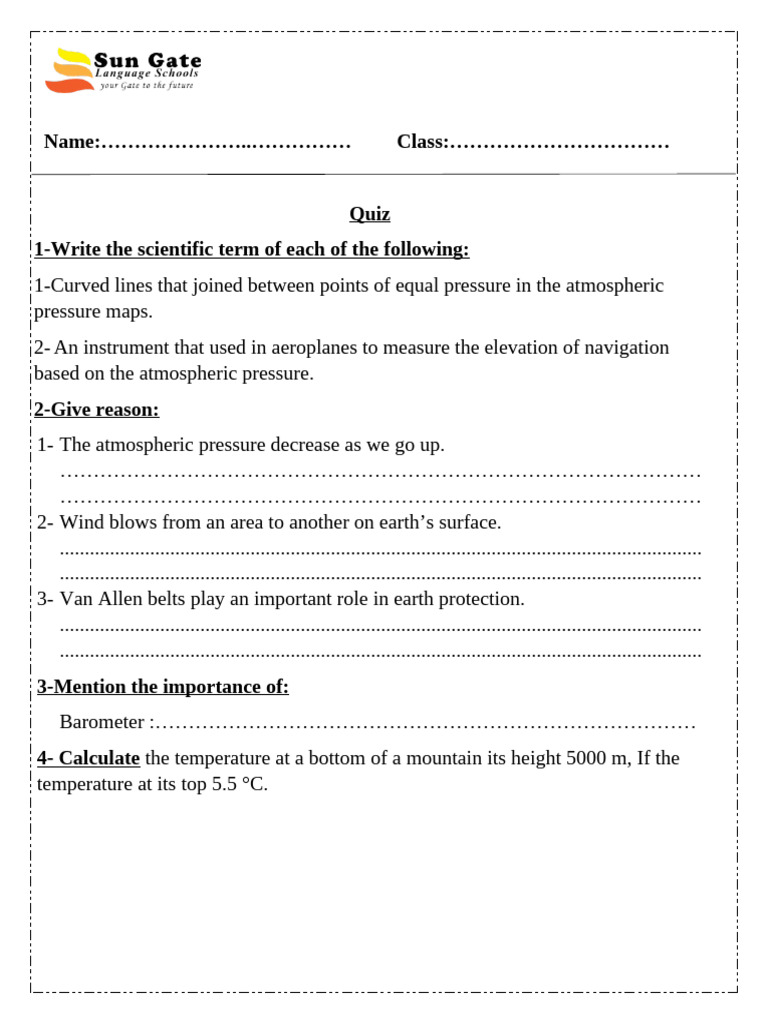 Atmospheric Layers Quiz | PDF
