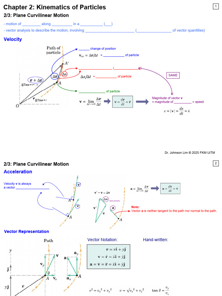 dynamics_ch02_part02_handout | PDF | Velocity | Euclidean Vector