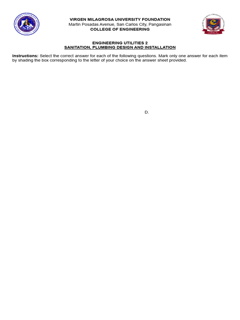 Engineering Utilities 2 - SPDI | PDF | Sanitary Sewer | Plumbing