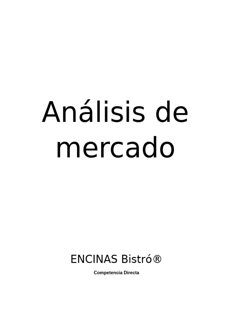 Analisis de Mercado.u1 | PDF | Comida rápida | Almuerzo