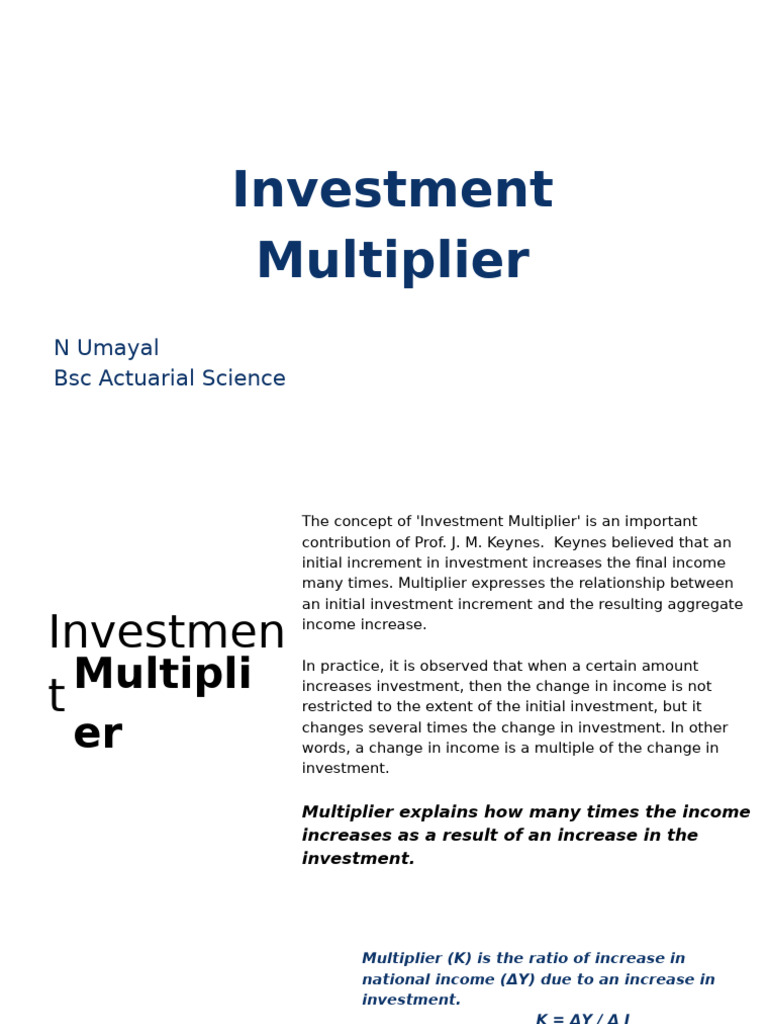 Understanding the Investment Multiplier | PDF | Fiscal Multiplier ...