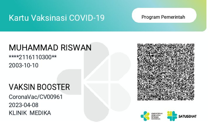 Sertifikat-Vaksin-Dosis 3-Muhammad Riswan-718 | PDF