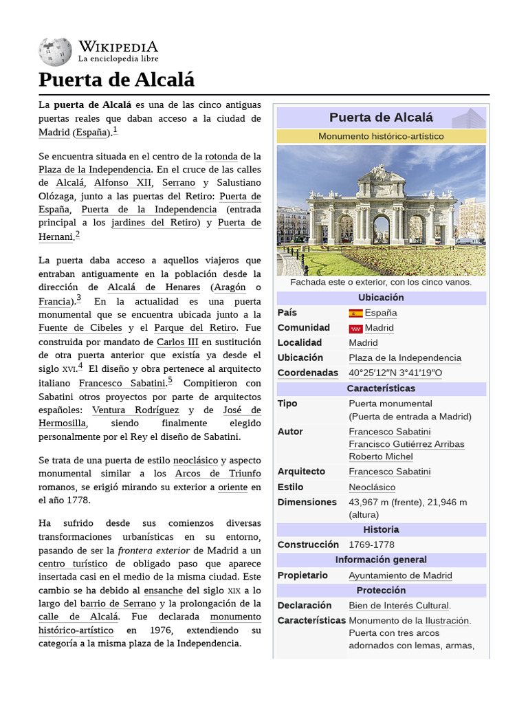 Puerta de Alcalá | PDF | Madrid