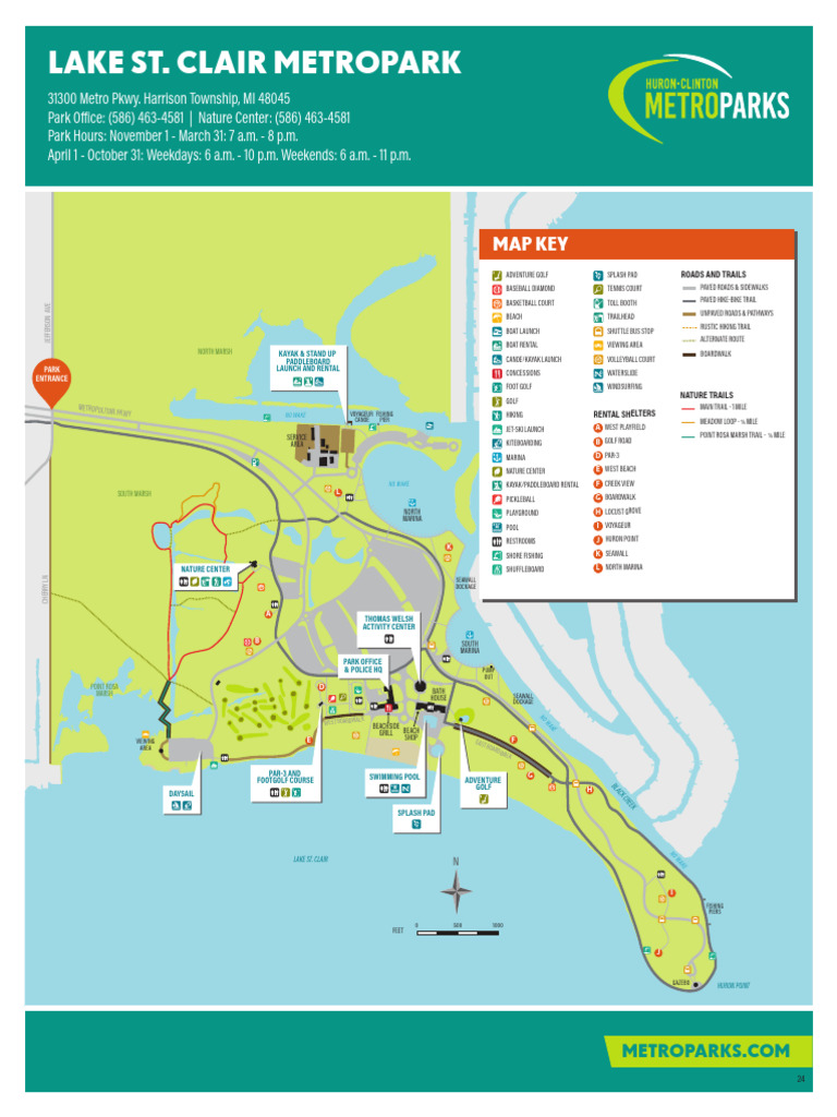 Lake St. Clair Metropark Map Guide | PDF | Water Sports | Outdoor ...