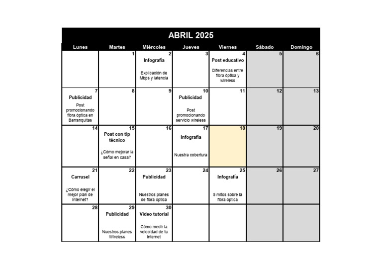 Parrilla RRSS MS Wifizone | PDF