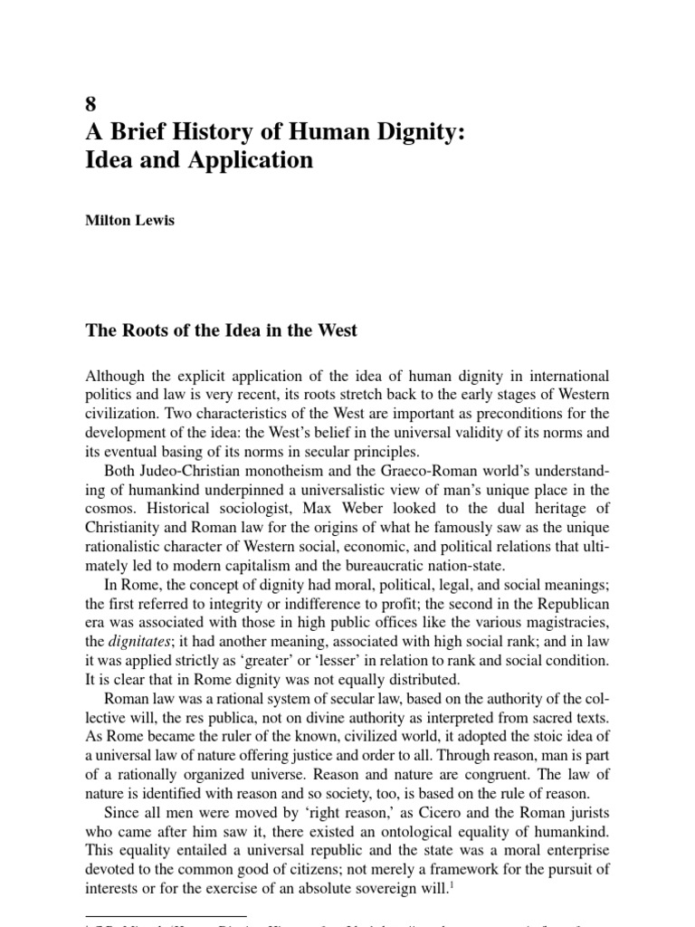 Brief History of Human Dignity | Human Rights | Dignity