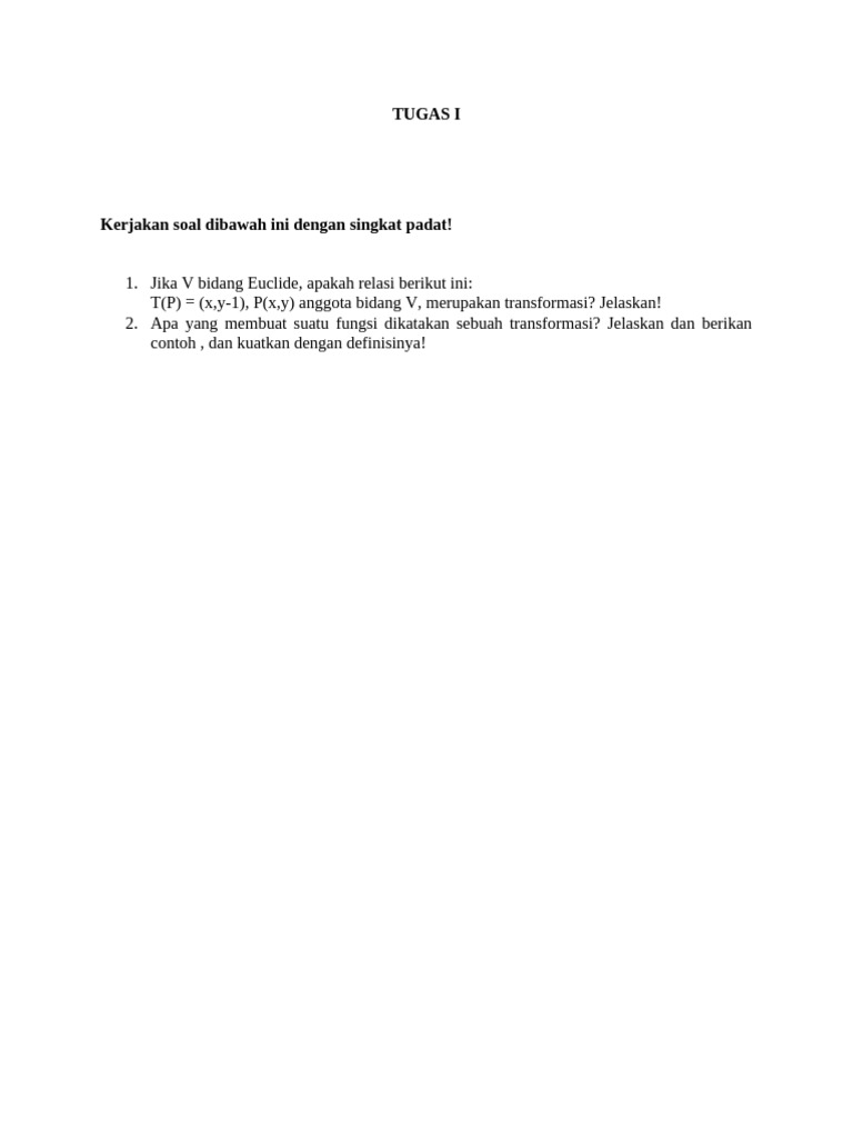 Tugas 1 Geometri Transformasi | PDF