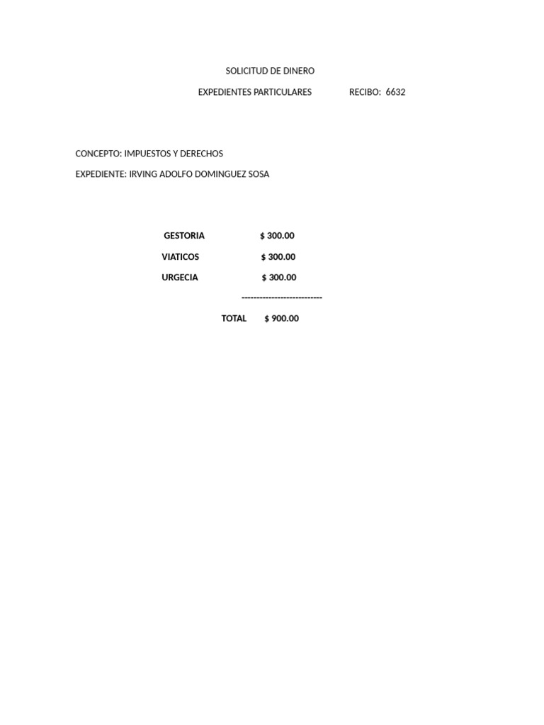 Solicitud de Dinero Charly 2 | PDF