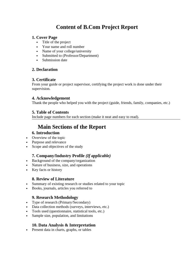 Content of Project Report | PDF