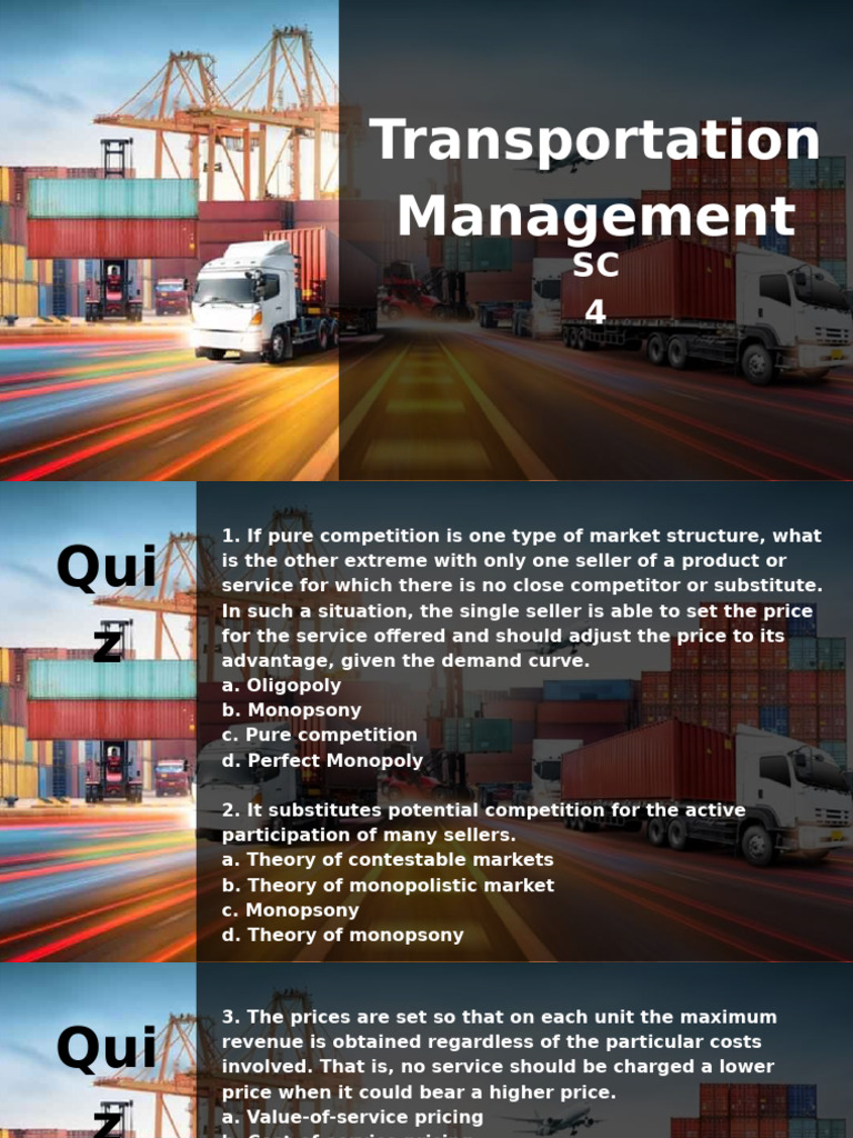Transportation Management | PDF | Monopoly | Transport