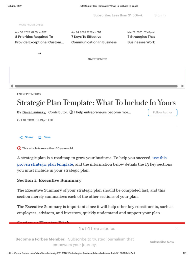 Strategic Plan Template - What To Include in Yours | PDF | Performance ...