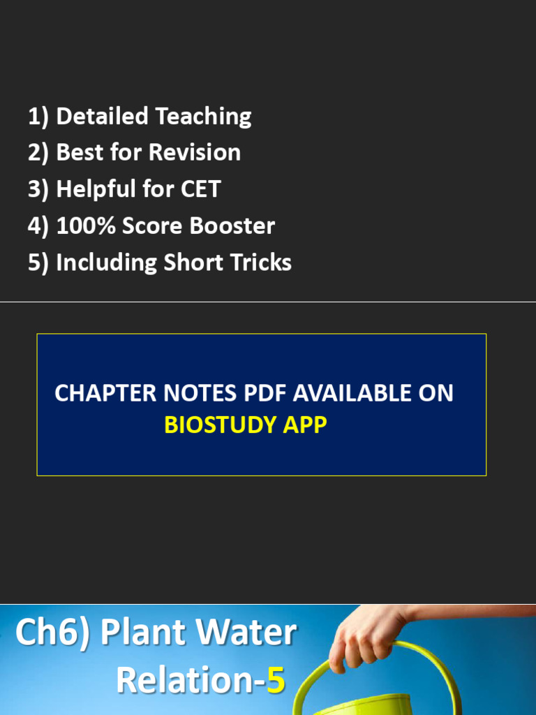 Plant Water Relations Study Guide | PDF