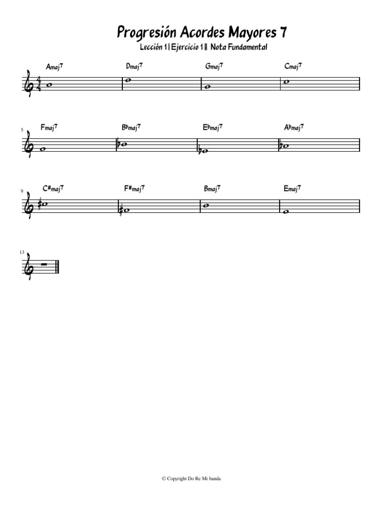 1 __ Alto Sax - (Eb) Acordes Mayor 7 Progresión | PDF