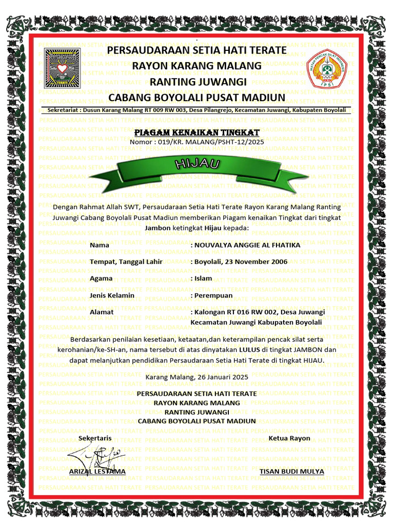 Piagam-Hijau Vava | PDF