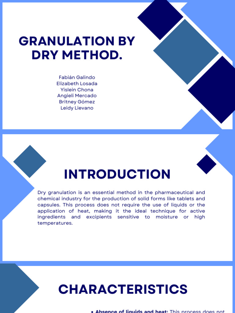 Dry Granulation in Tablet Manufacturing | PDF | Tablet (Pharmacy) | Materials