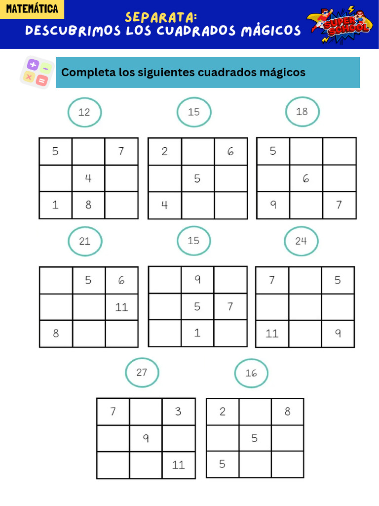 SEPARATA 8 - Descubrimos Los Cuadrados Mágicos | PDF