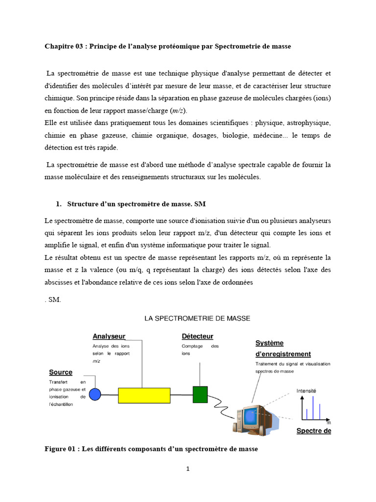 Analyse protéomique par spectrométrie de masse | PDF | Spectrométrie de ...
