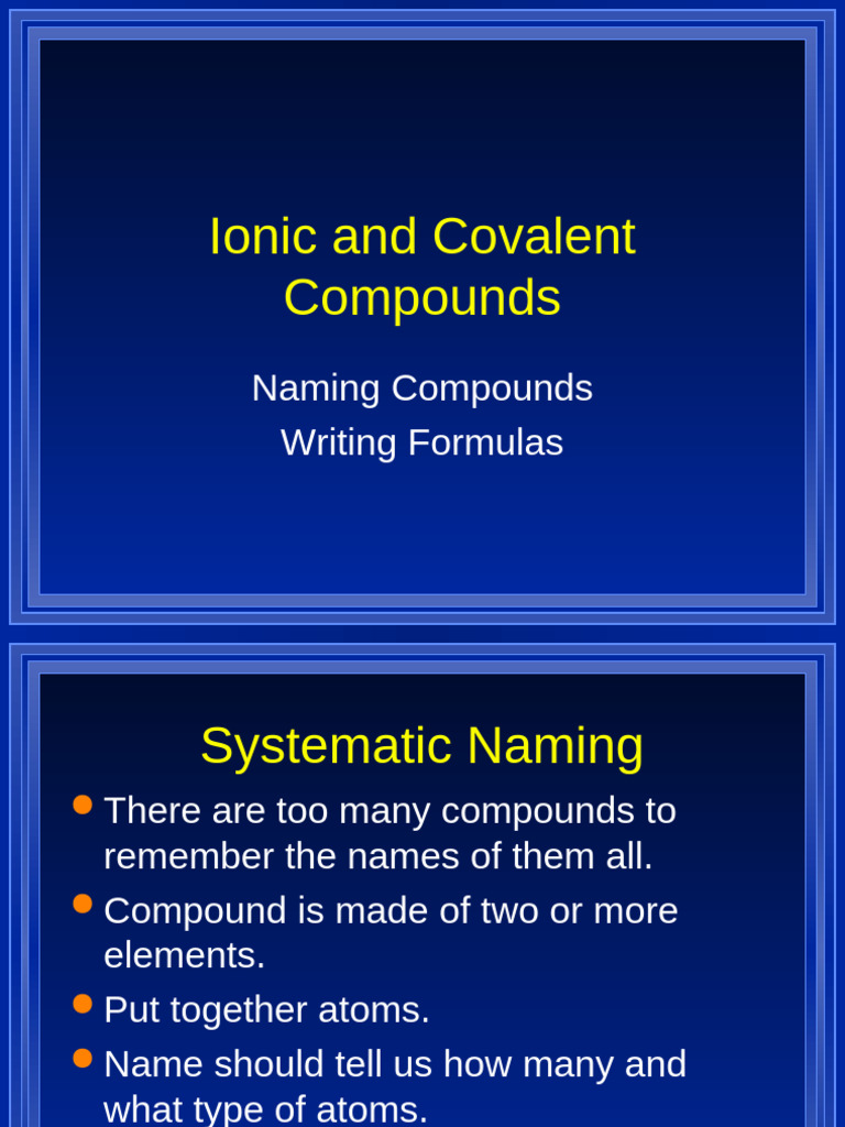 L LL Naming Compounds & Formulas | PDF | Chemical Compounds | Ion