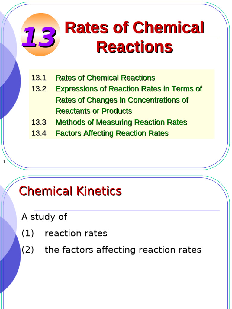 Chemical Reaction Rates and Factors | PDF | Reaction Rate | Chemical ...