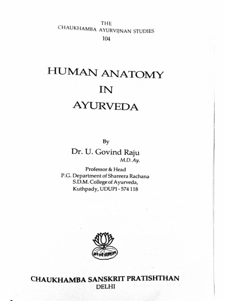 Anatomy in Ayurveda By Govind Raju_text | PDF | Ayurveda | Chakra